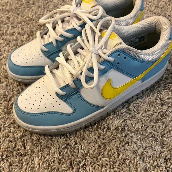 Nike Homer Simpson Dunks White, Blue, and Yellow Sneakers